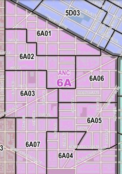 ANC Map : Advisory Neighborhood Commission 6A